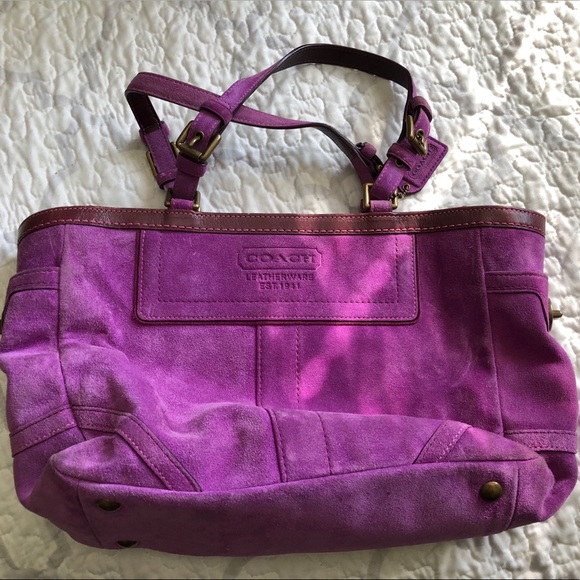 Coach | Bags | Authentic Suede Purple Coach Bag | Poshmark